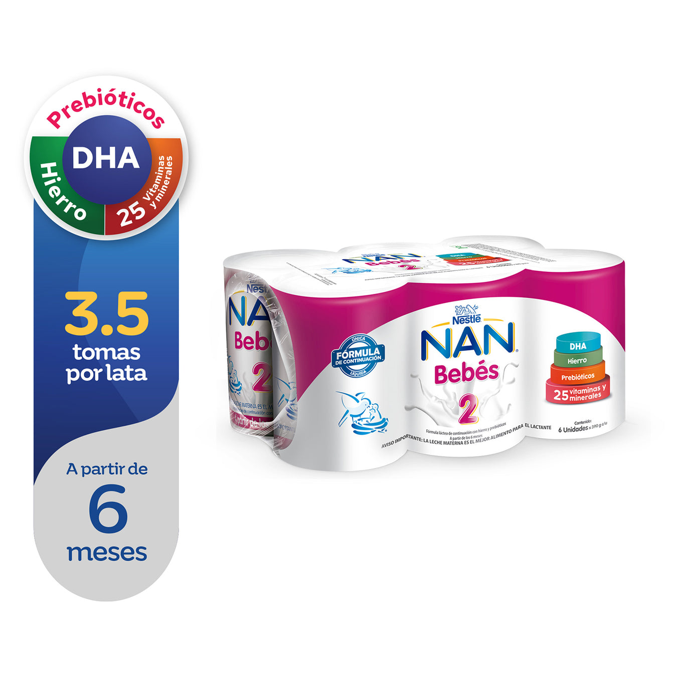 NAN 2 Fórmula Líquida 6x390g – Tienda Nestlé