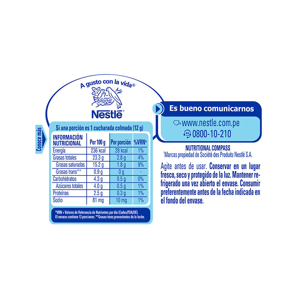 Crema de Leche 160g - Textura Suave y Deliciosa - Tienda Nestlé