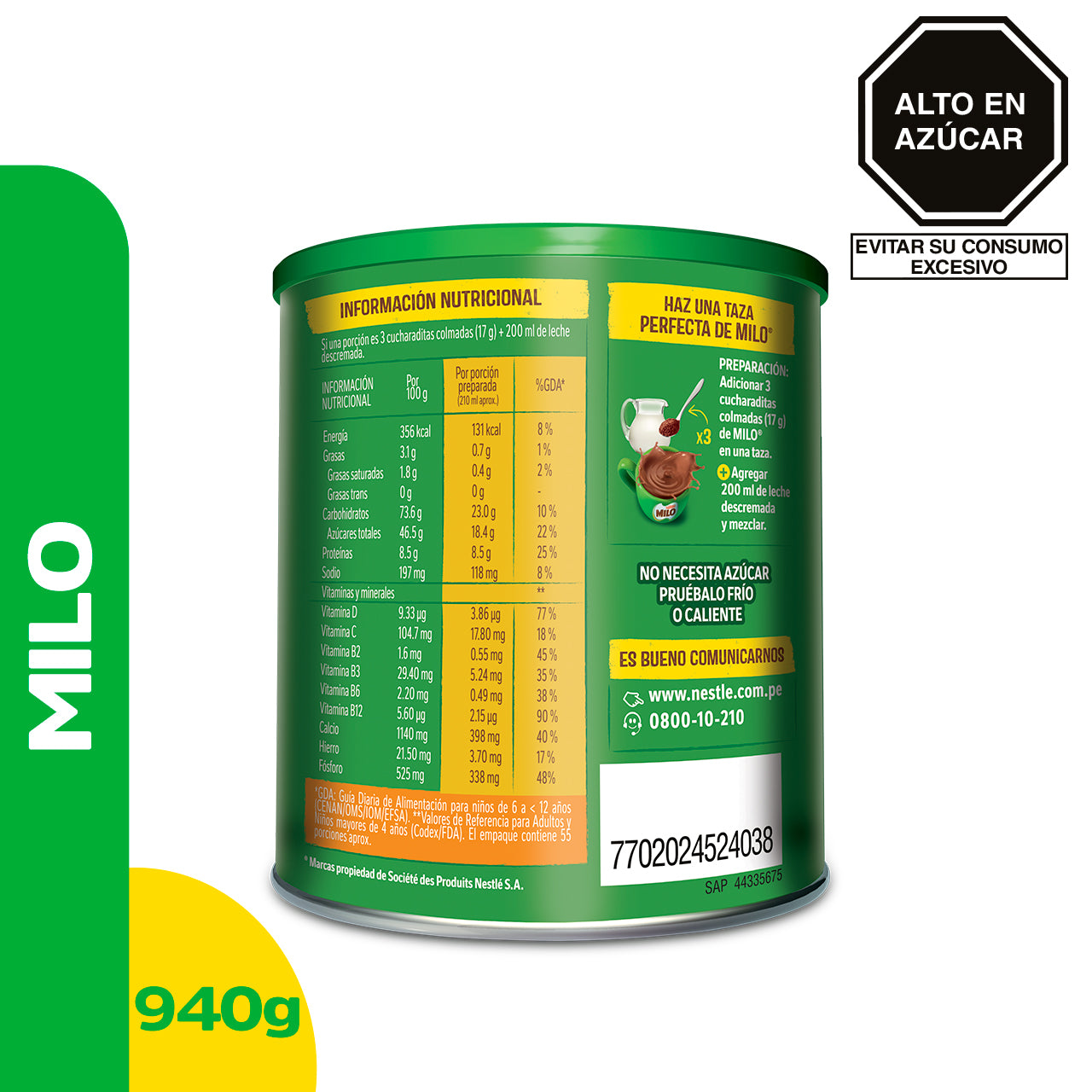 MILO ACTIV-GO Lata 940g – Tienda Nestlé